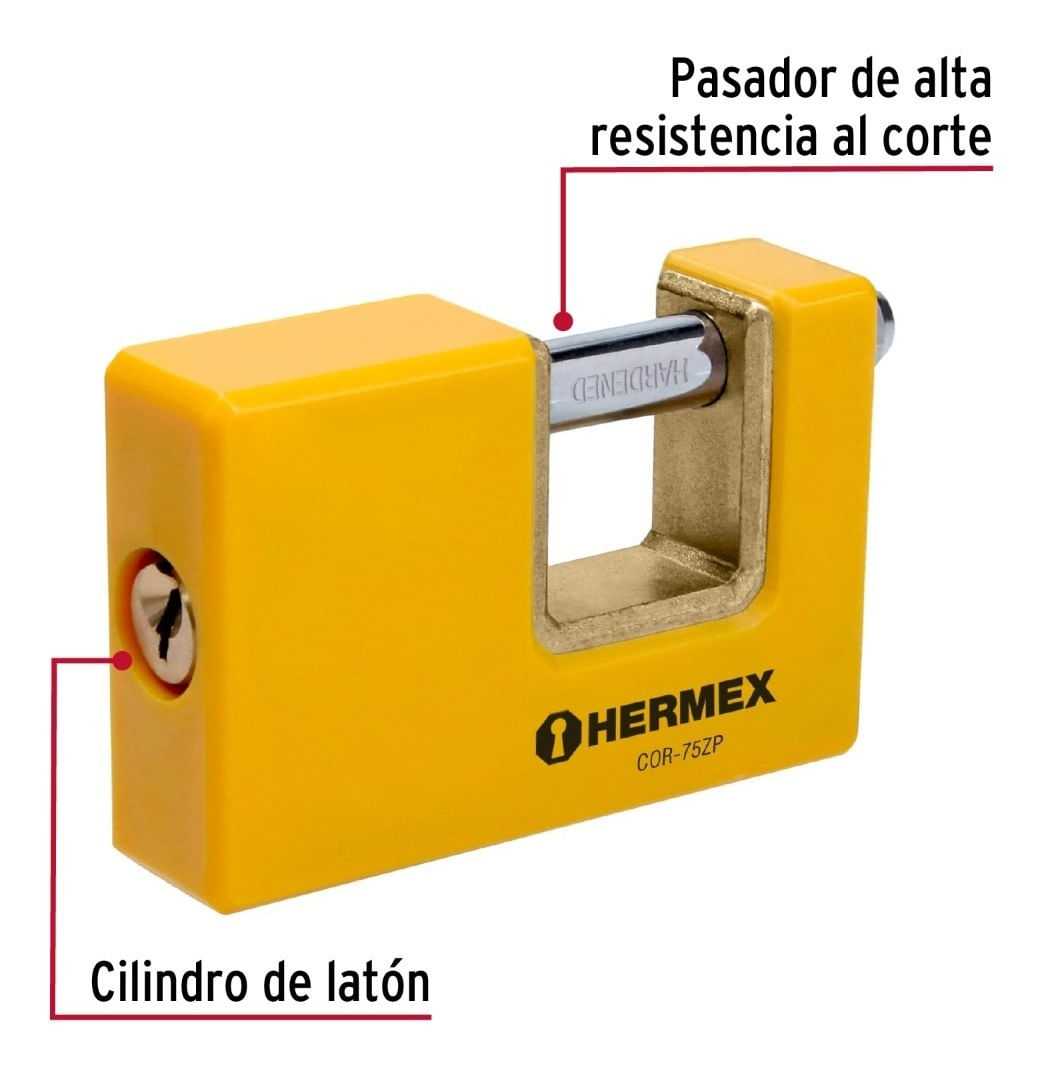 Candado Antipalanca Truper Hermex Alta Seguridad - 75mm - Crafters